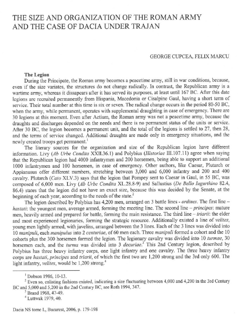 The Size and Organization of The Roman A | PDF