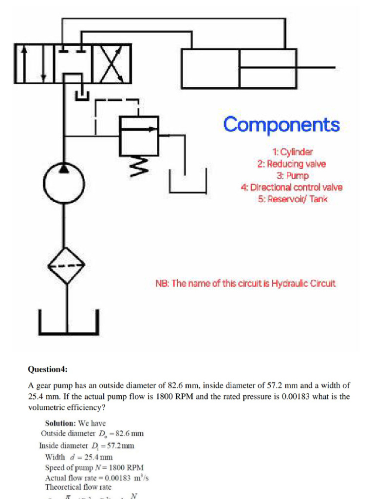 Hydraulic Mid-Term Exam Questions | PDF | Gear | Pump