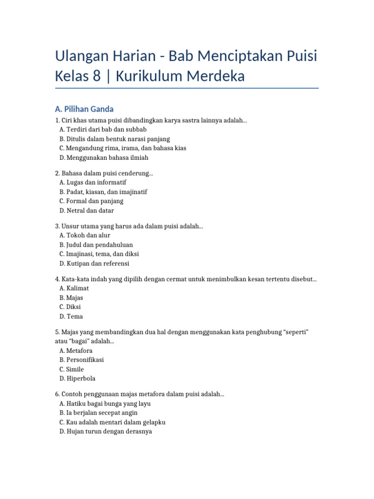 PH_Bab_Menciptakan_Puisi_Kelas_8 | PDF