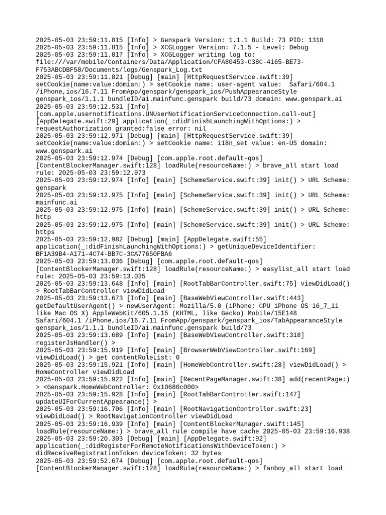Genspark Log 2025-05-06 154054 | PDF | Apple Inc. Software | Mac Os