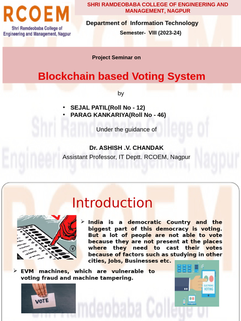 Blockchain Based Voting System - Seminar-2 | PDF