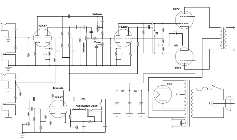 Supro 1624T Amp Schematic Details | PDF | Audio Electronics | Audio ...
