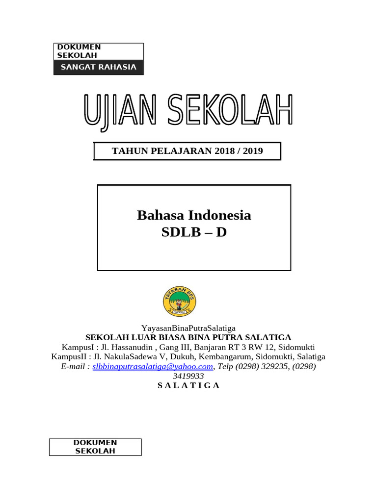 Cover Soal SLB | PDF