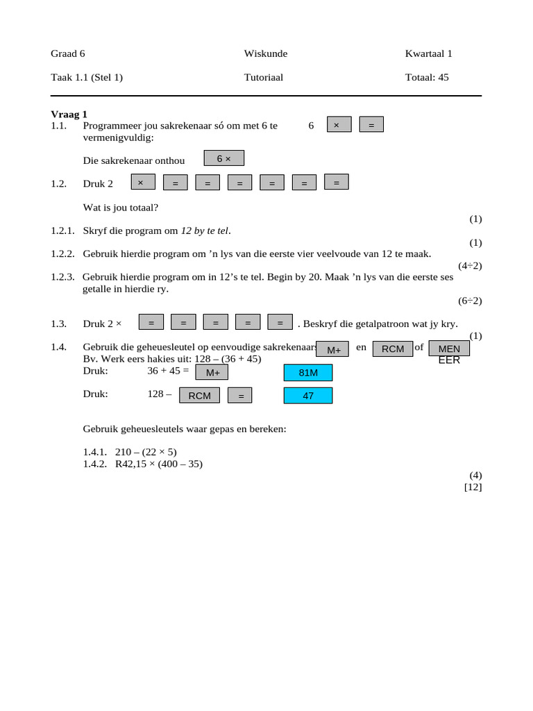 Gr6 Op1 Kwartaal1 | PDF