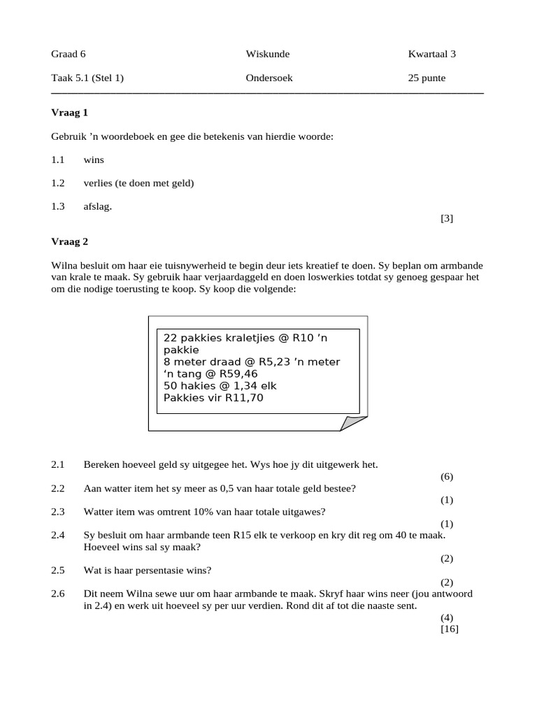 Gr6 Op1 Kwartaal3 | PDF