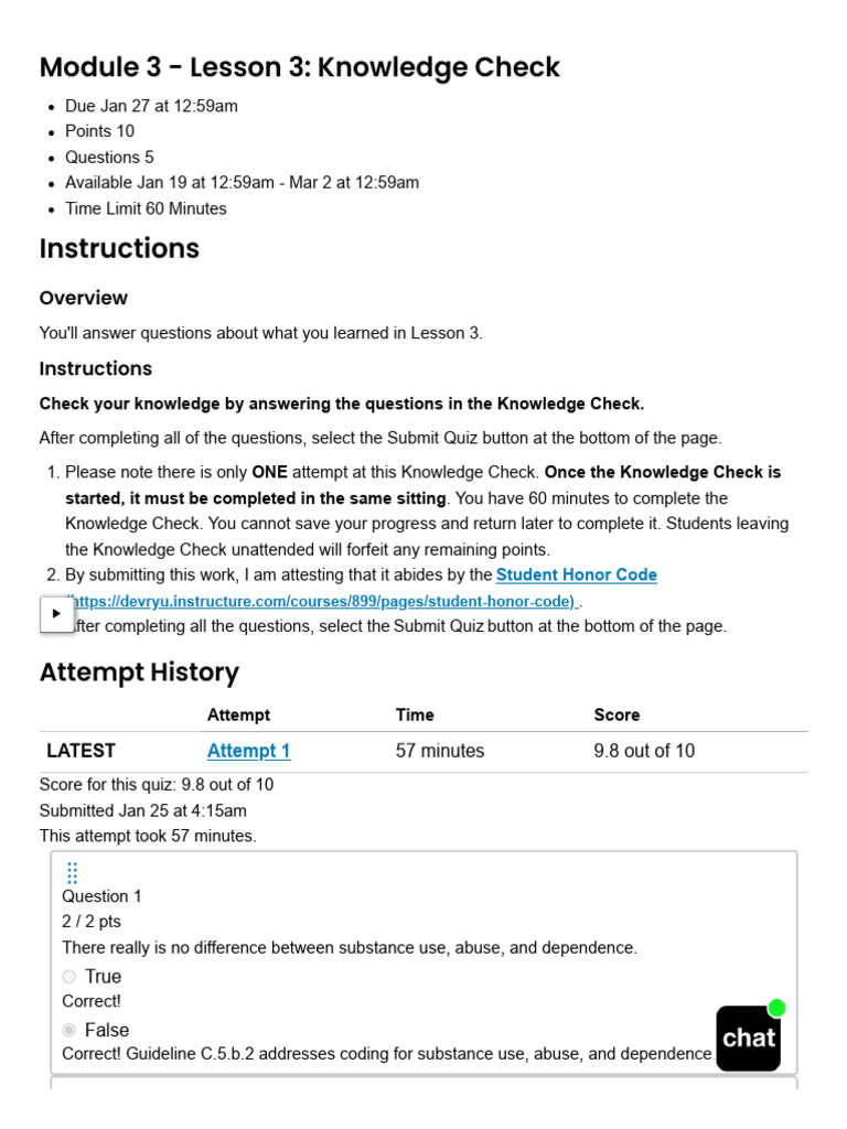 Module 3 - Lesson 3 - Knowledge Check - ICD Coding I With Application - 11801 | PDF ...
