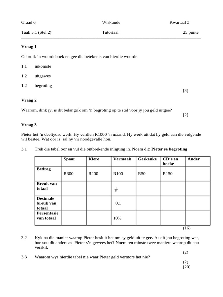 Gr6 Op2 Kwartaal3 | PDF