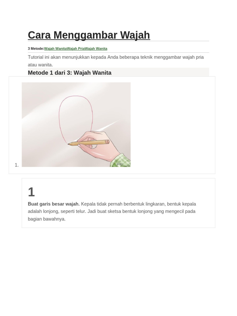 Cara Menggambar Wajah | PDF