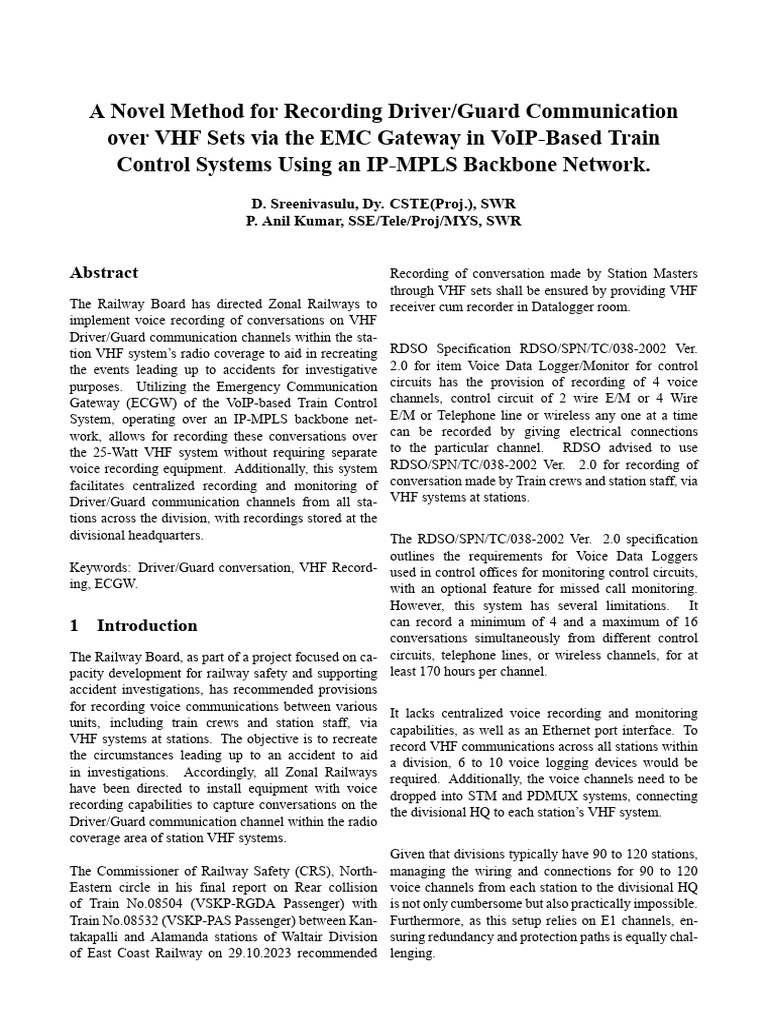 VHF Driver/Guard Communication Recording System | PDF | Computer ...