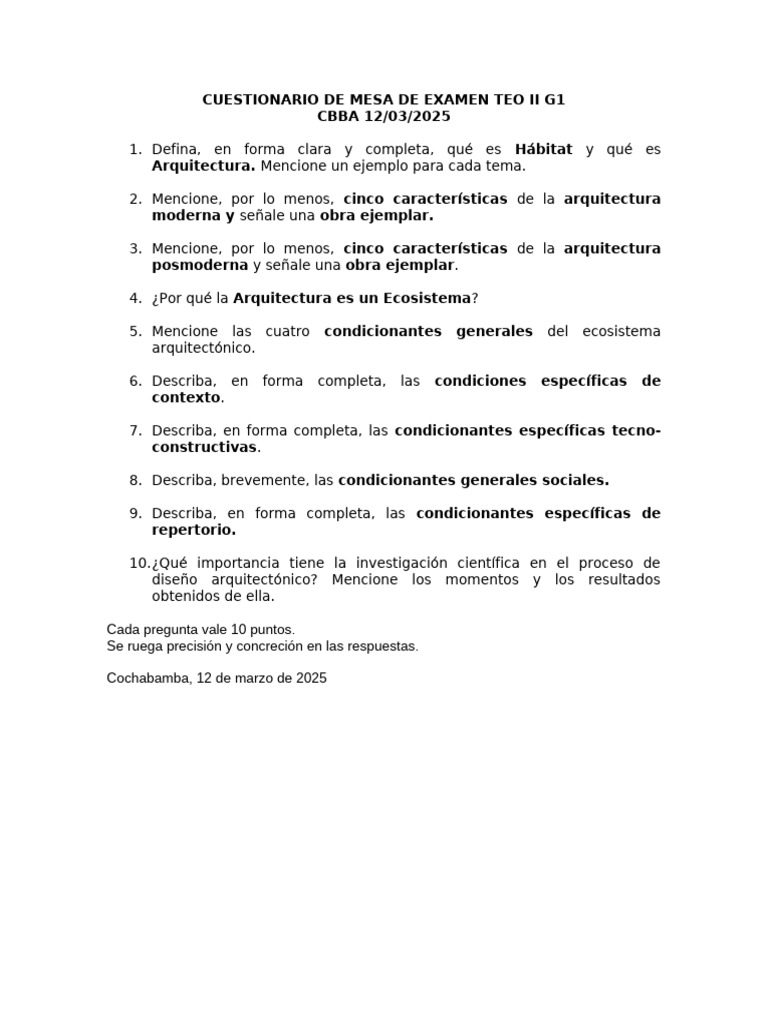 Mesa Teo Ii G1 2025 | PDF