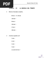 Ejercicios de horas para 4º Primaria | PDF | Hora | Naturaleza