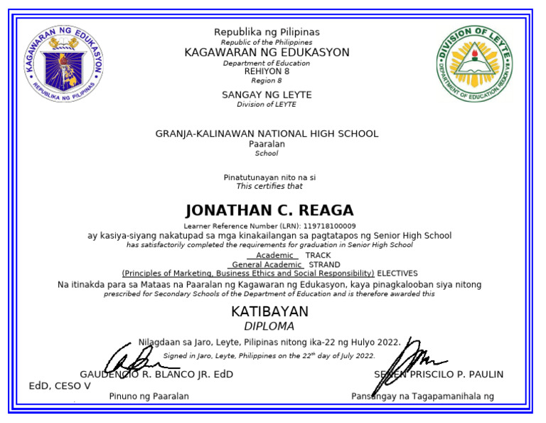 Diploma SHS Edited 1 | PDF