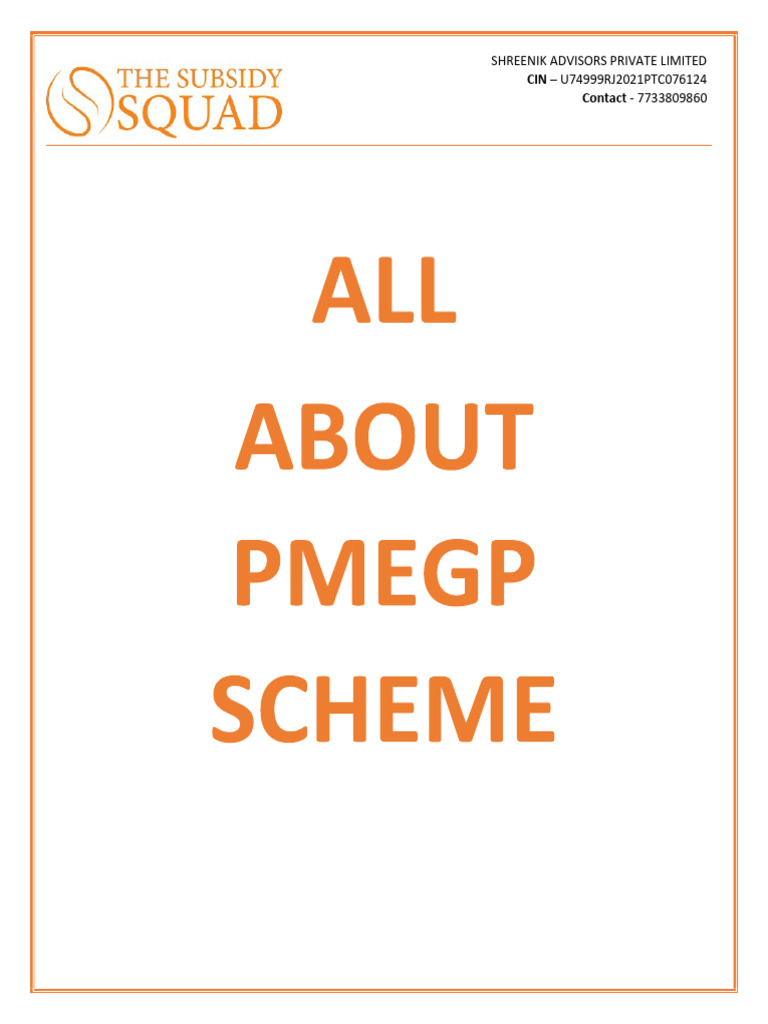 PMEGP Subsidy Document | PDF