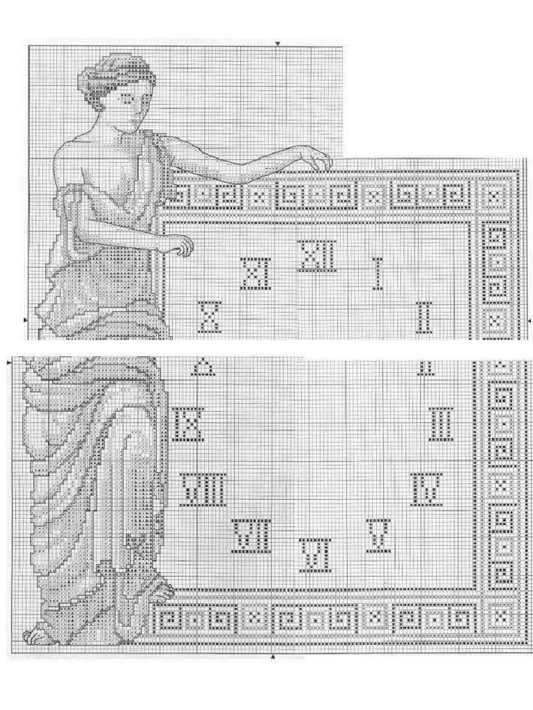 Clock B&W Cross Stitch Pattern | PDF
