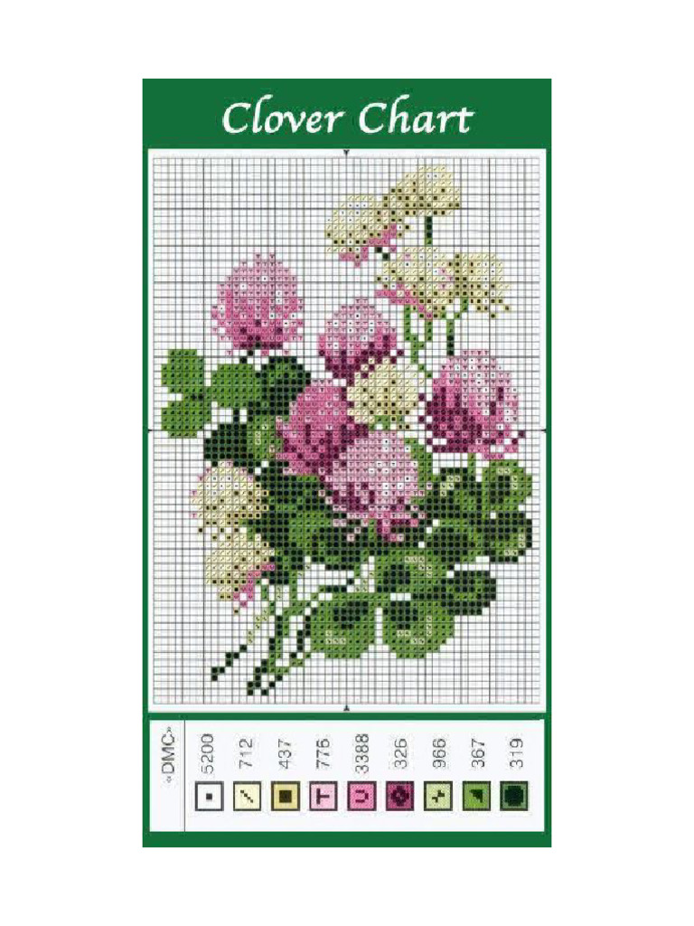 Clover Cross Stitch Pattern | PDF