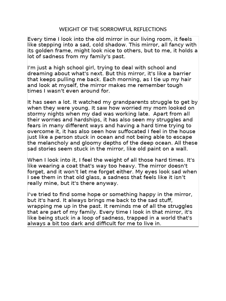 WEight and Sorrows of The Reflections | PDF