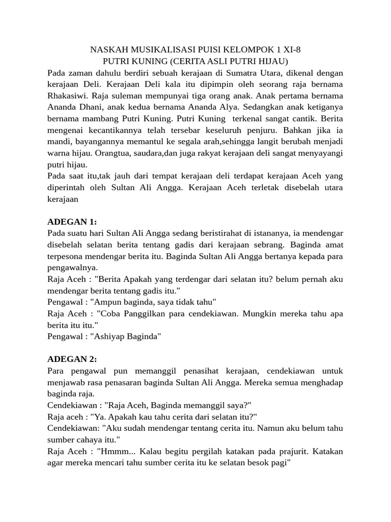Naskah Putri Kuning | PDF