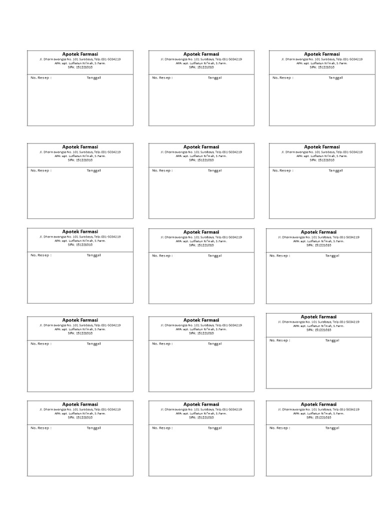 etiket dan copy resep | PDF