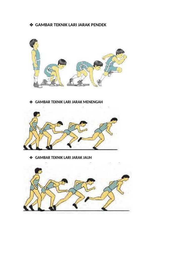 Teknik Lari Jarak Pendek dan Menengah | PDF