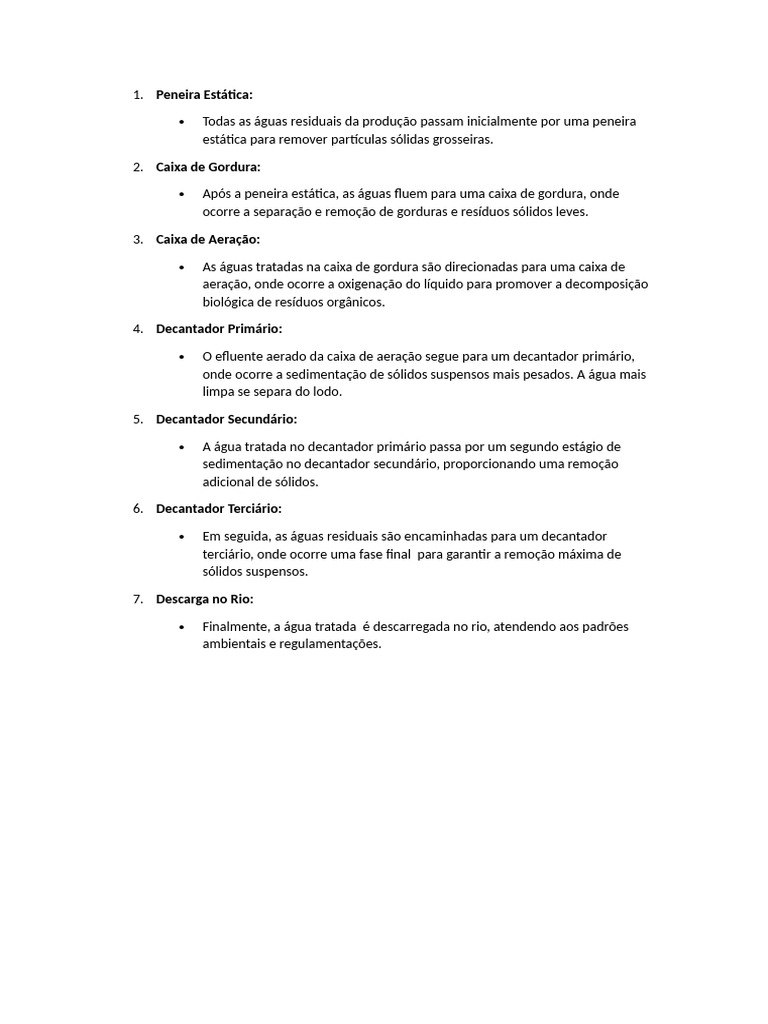 Etapas de tratamento ETE | PDF