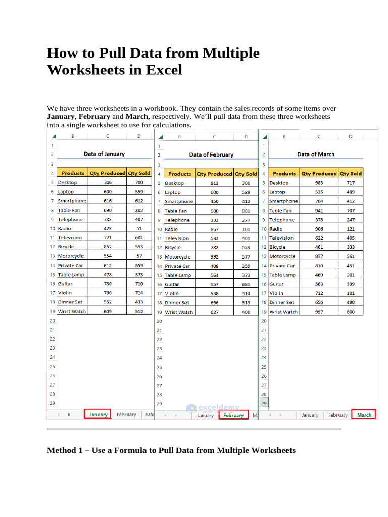 Pulling Data from Multiple Excel Sheets | PDF | Microsoft Excel ...