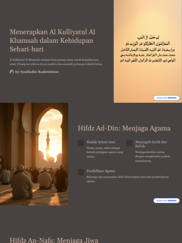 Penerapan Al Kulliyatul Al Khamsah | PDF