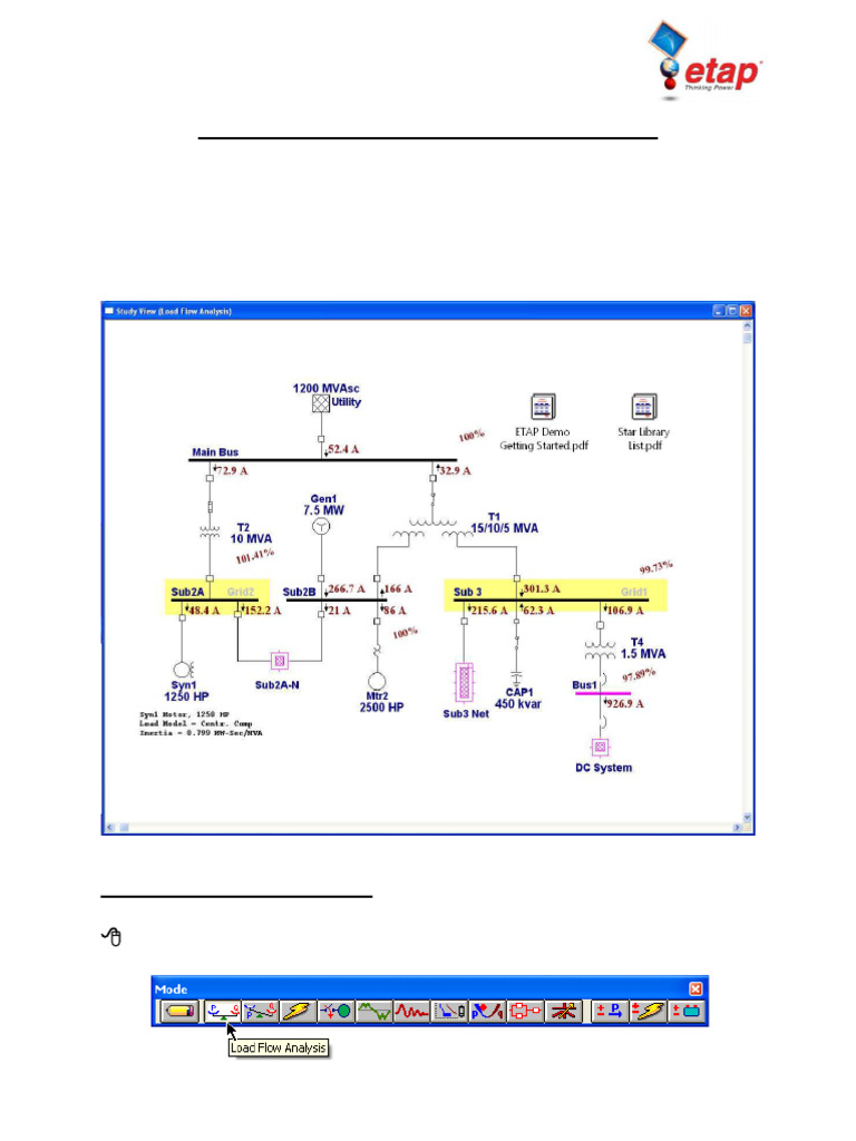 ETAP Load Flow Analysis Tutorial | PDF | Transformer | Computing