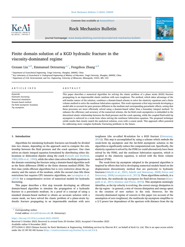 Finite Domain Solution of A KGD Hydraulic Fracture in The Viscosity ...