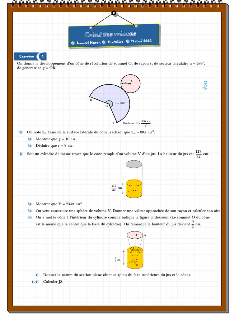 Calcul des volumes de solides géométriques | PDF | Le volume | Sphère