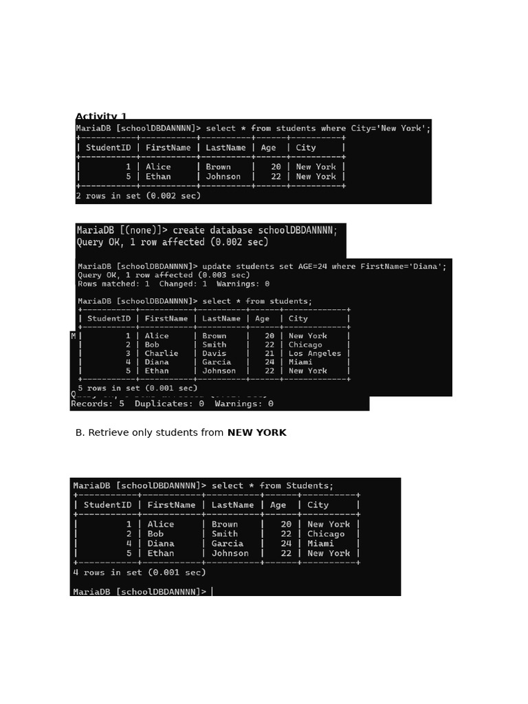 MySQL Database Setup and Queries Guide | PDF