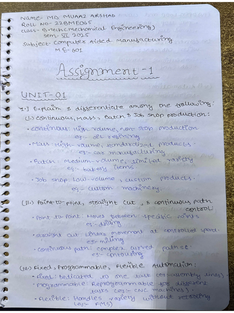 Cam Assignment 1 | PDF