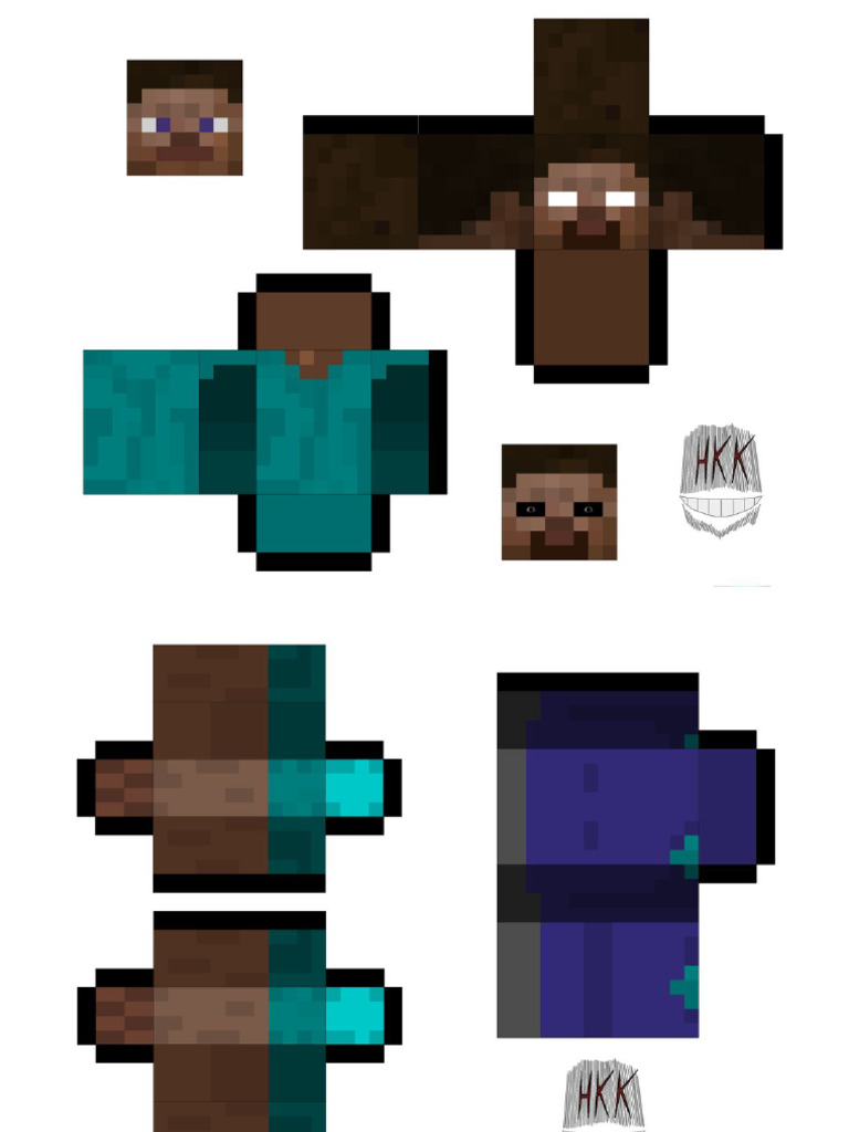 Steve and Herobrine Paper Craft Model Paper Craft | PDF