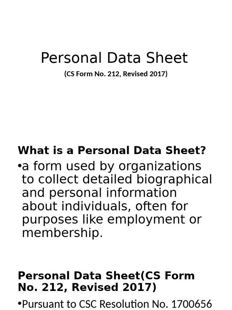 Guide to Personal Data Sheet (CS Form 212) | PDF