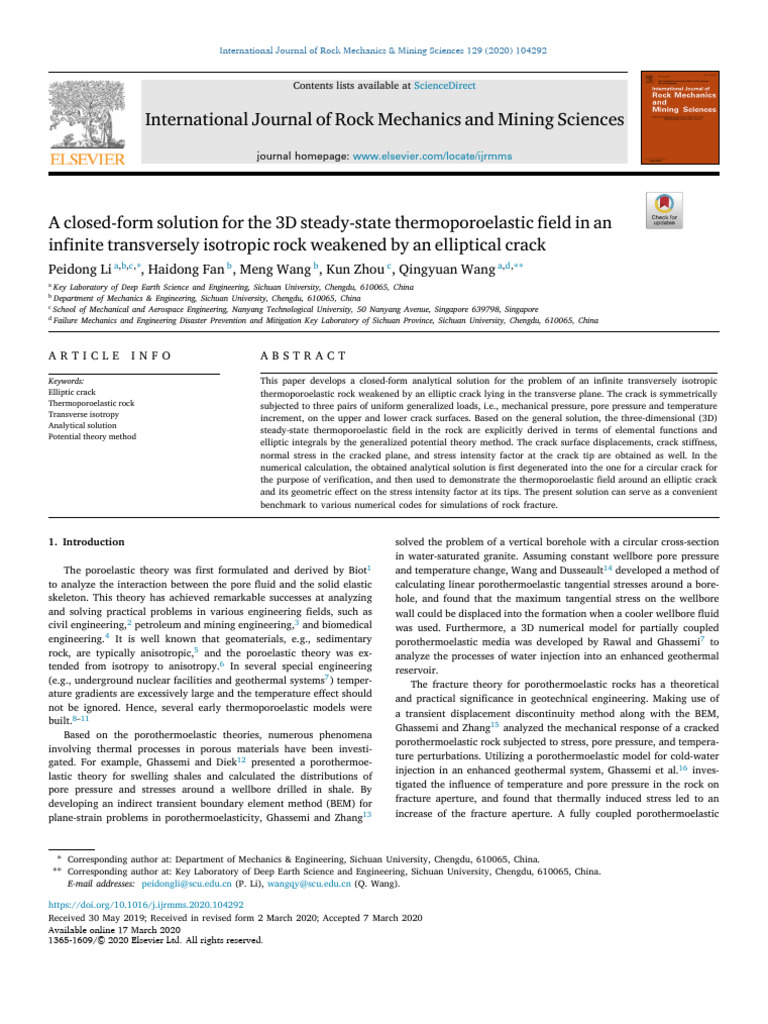 A Closed-Form Solution For The 3D Steady-State Thermoporoelastic Field ...