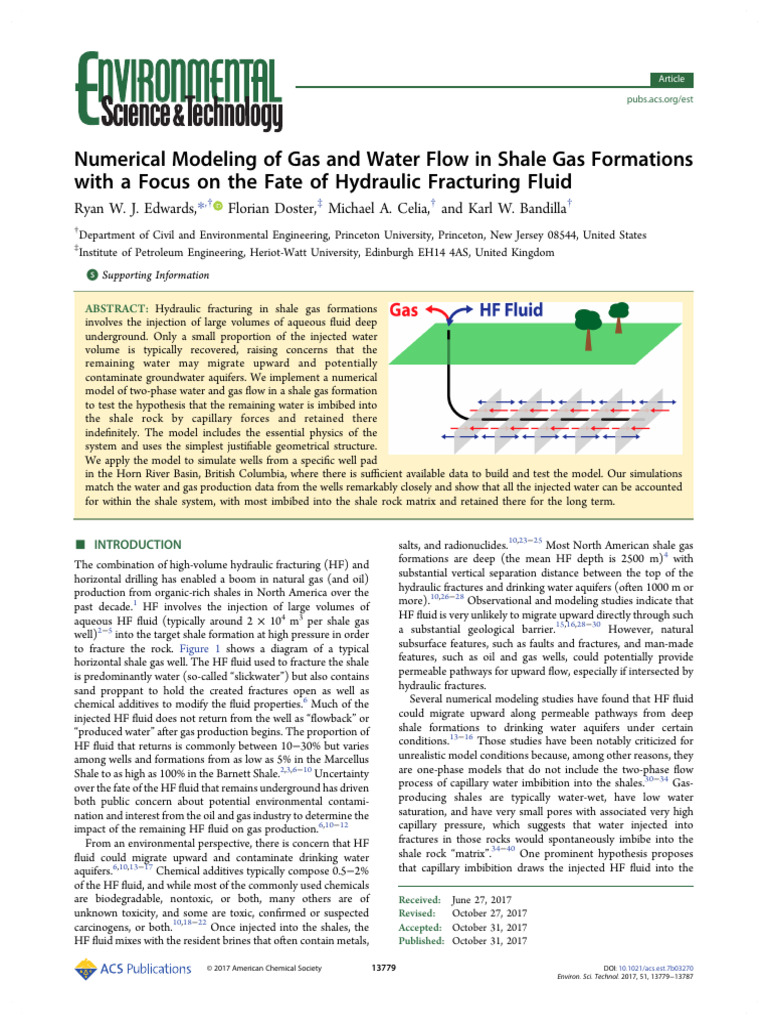 Edwards Et Al 2017 Numerical Modeling of Gas and Water Flow in Shale ...