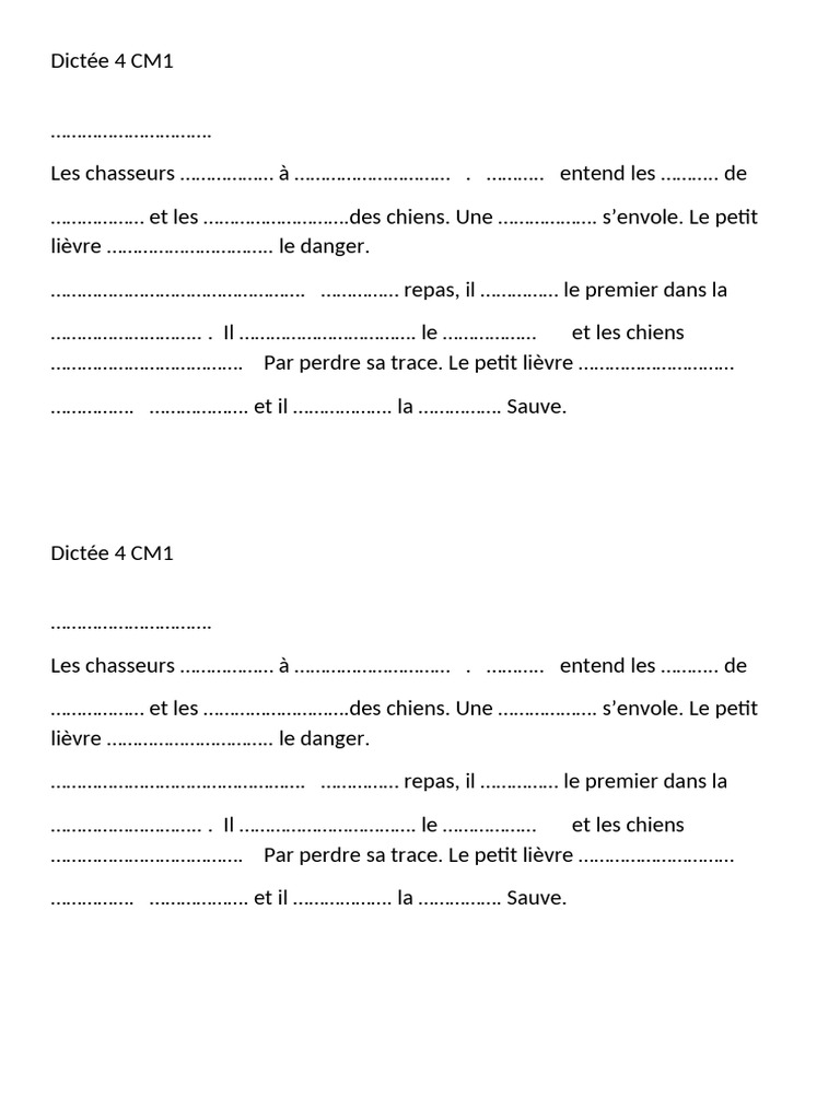 Dictée À Trous | PDF