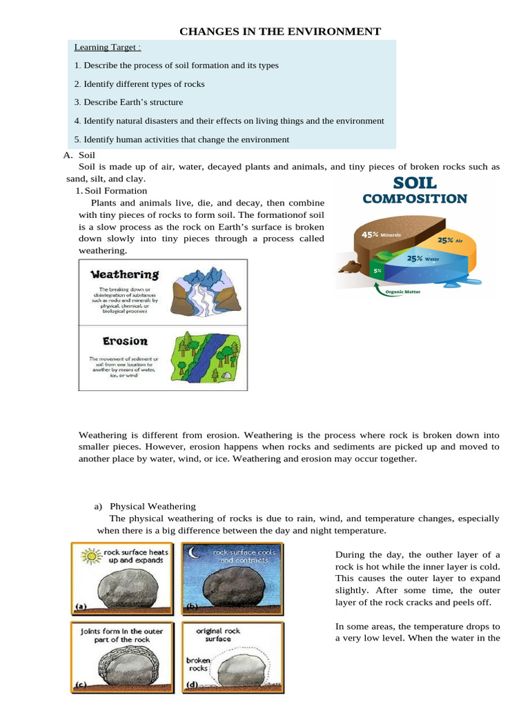 Grade 5 Materi Changes in The Environment | PDF | Rock (Geology ...