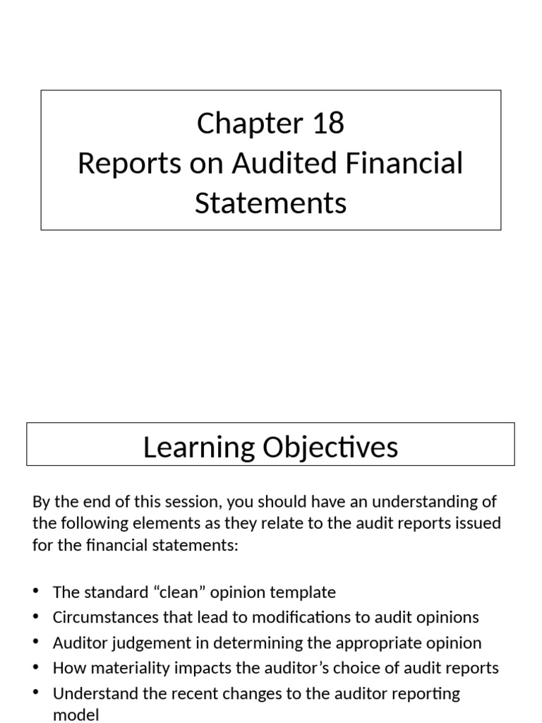 Chap 18 For Students | PDF | Auditor's Report | Going Concern