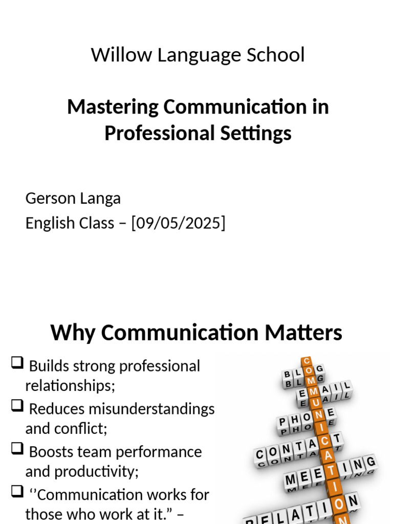 Mastering - Professional - Communication - Gerson Langa | PDF