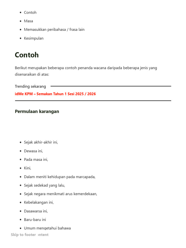 Penanda Wacana Bahasa Melayu & Contoh Bombastik | PDF