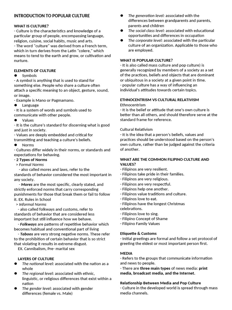 Understanding Popular Culture Elements | PDF | Semiotics | Information
