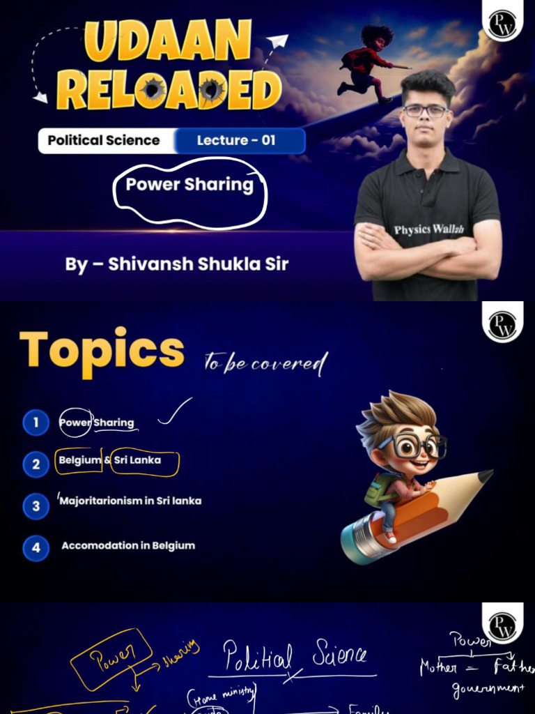 Political Science - Power-Sharing 01 Class Notes UDAAN RELOADED 2025 | PDF