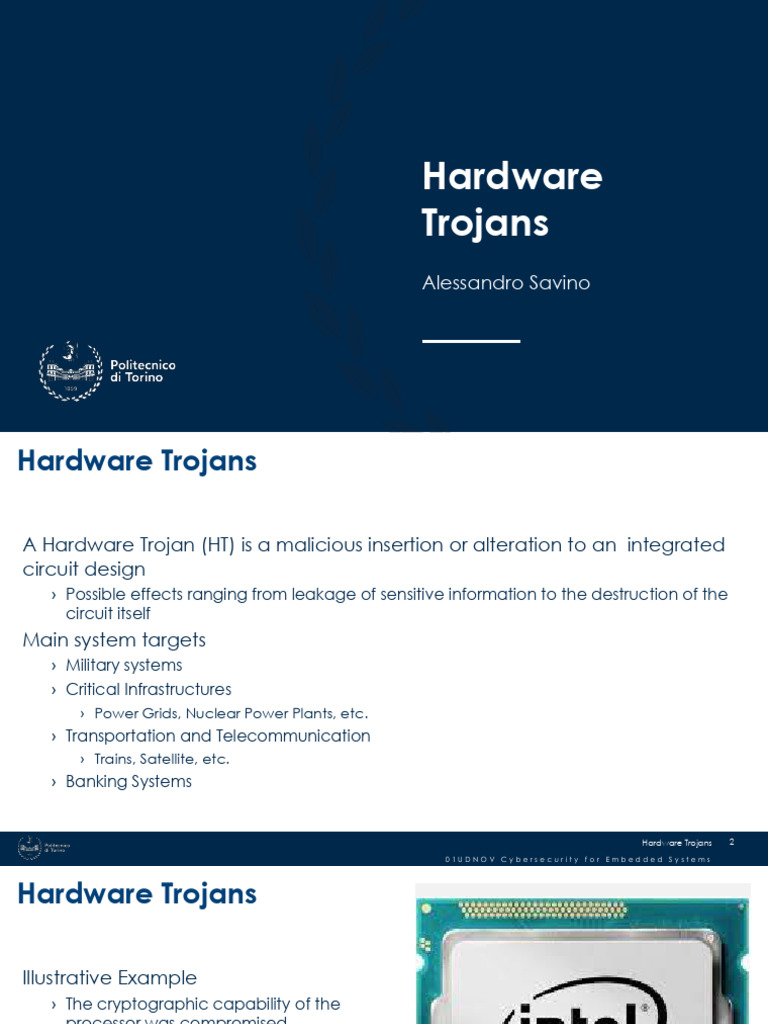 Understanding Hardware Trojans in ICs | PDF | System On A Chip | Logic ...