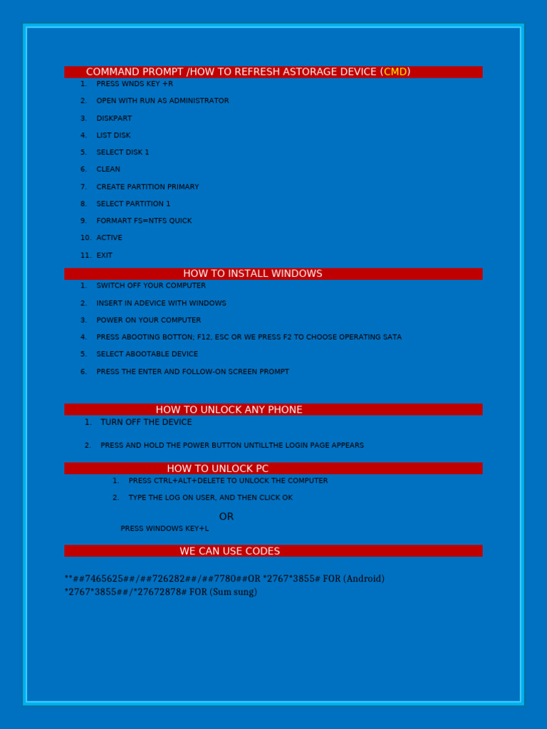Reset PC via Command Prompt Guide | PDF