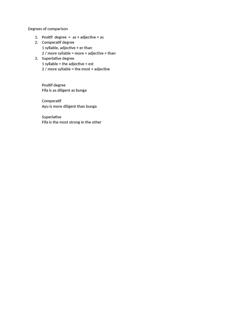 Understanding Comparative Degrees | PDF