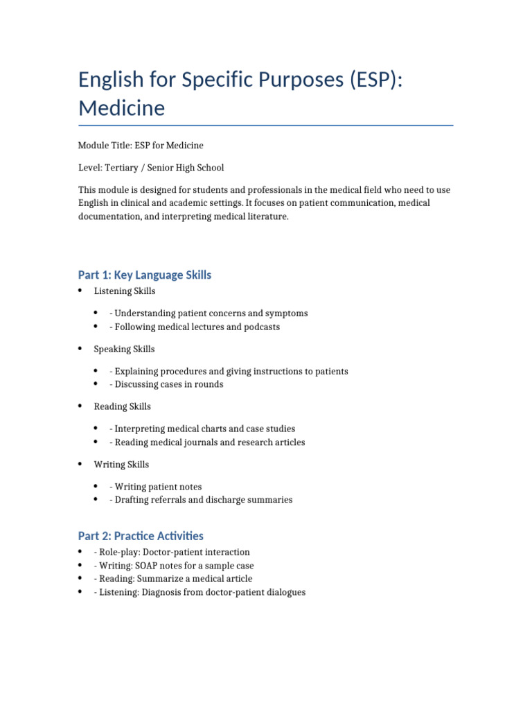 ESP for Medicine Module Overview | PDF