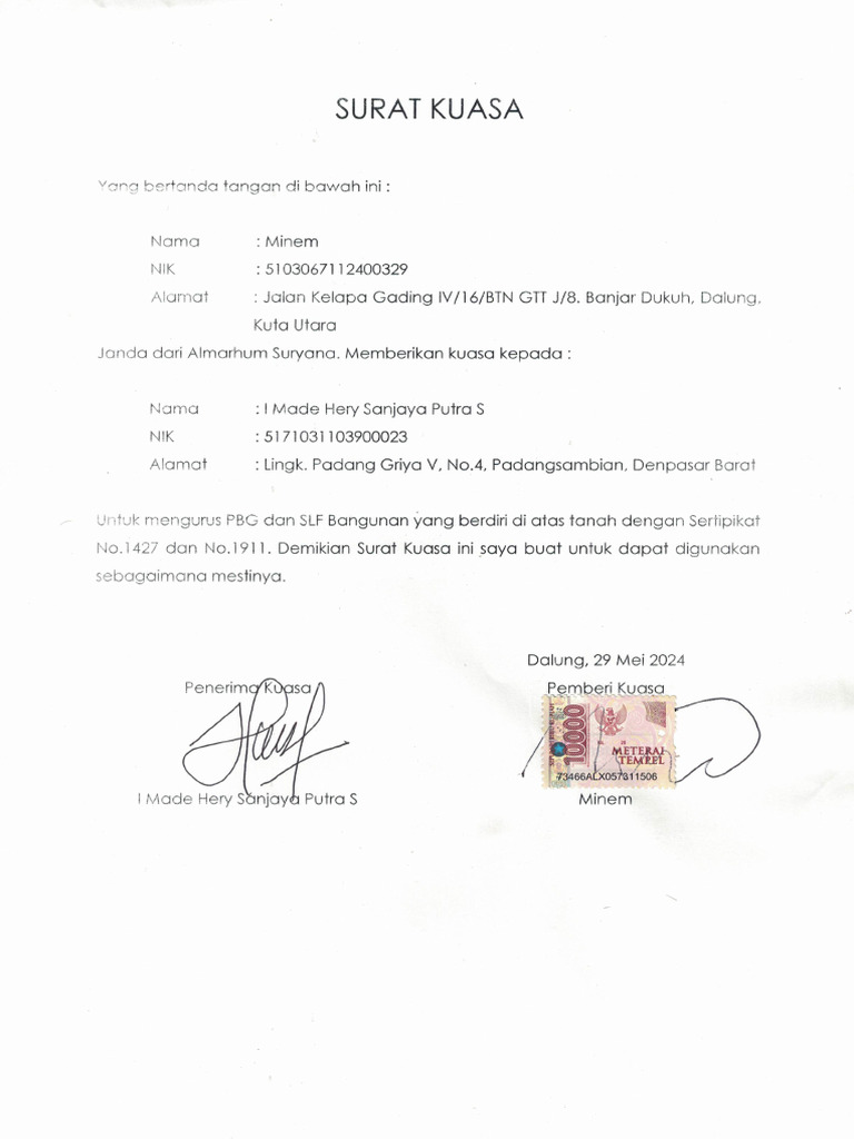 Surat Kuasa | PDF