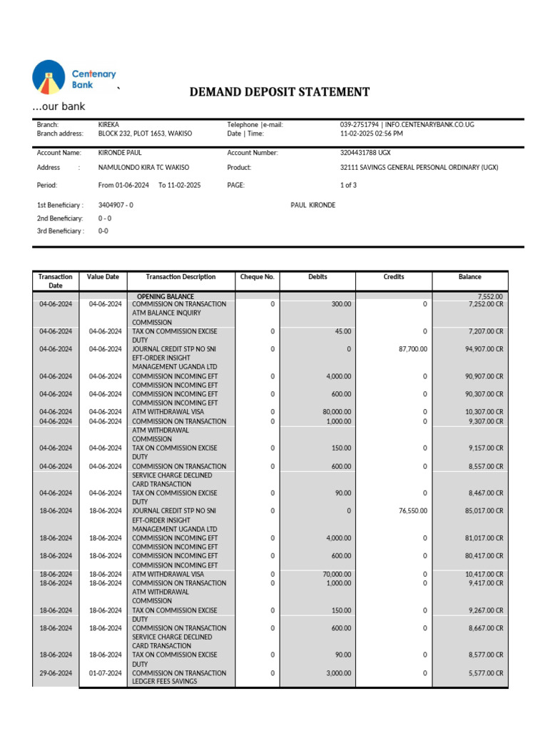 Maybank ATM Mini Statement Summary | PDF | Transaction Account | Payments