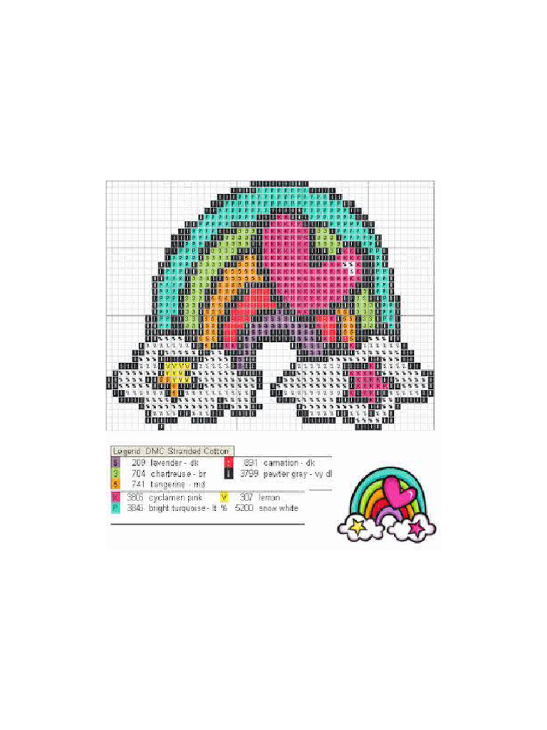 Cutesy Rainbow Cross Stitch Pattern | PDF
