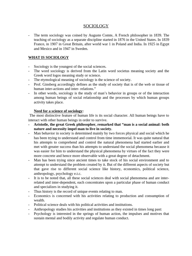 Introduction To Sociology | PDF | Sociology | Science